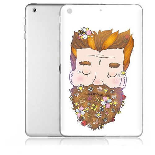 Чехол задняя-панель-накладка-бампер MyPads мужчина с цветами в бороде для Apple iPad Air (2013)-A1474/A1475/A1476 противоударный