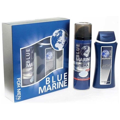 Festiva подарочный косметический для мужчин Blue Marine (шампунь 250 мл + пена для бритья 200 мл)