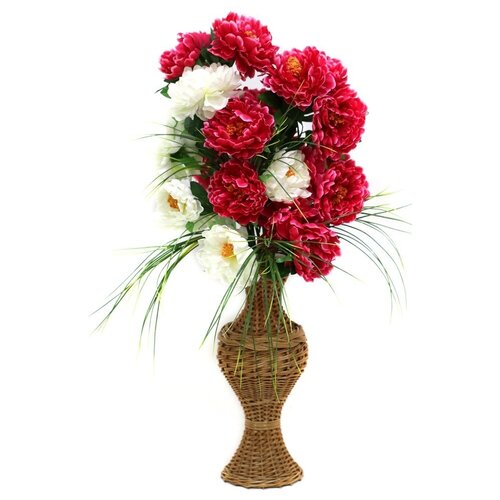 Искусственная композиция пионы в напольной вазе Б-00-13 /Искусственные цветы для декора/ Декор для дома