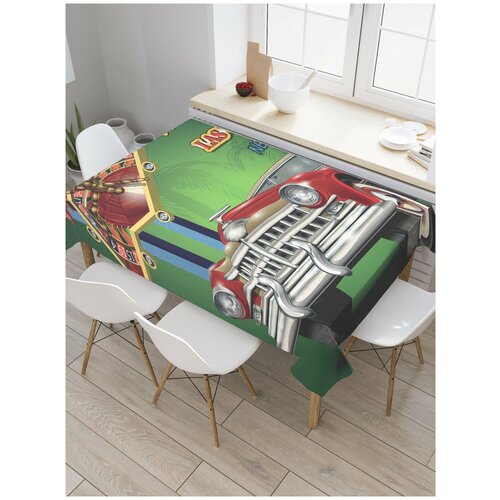 Скатерть прямоугольная JoyArty на кухонный стол "Добро пожаловать в Лас-Вегас" из оксфорда, 120x145 см