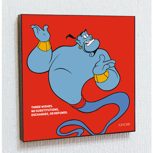 Картина постер Джинни (Аладдин) в стиле ПОП-АРТ в рамке с креплением / Top Poster 50х50