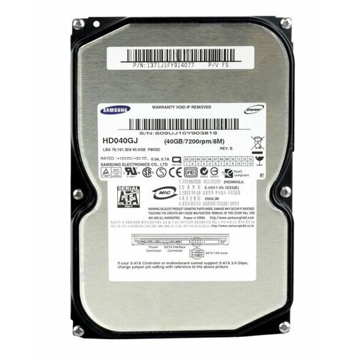 Жесткий Диск Samsung HD040GJ 40Gb 7200 SATAII 3,5" HDD