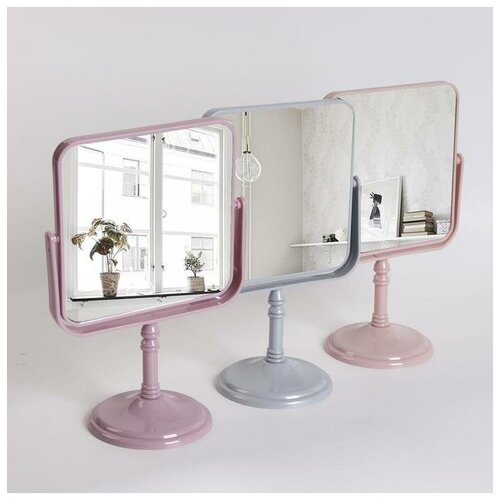 Зеркало настольное, двустороннее, зеркальная поверхность 15 × 15 см, цвет микс