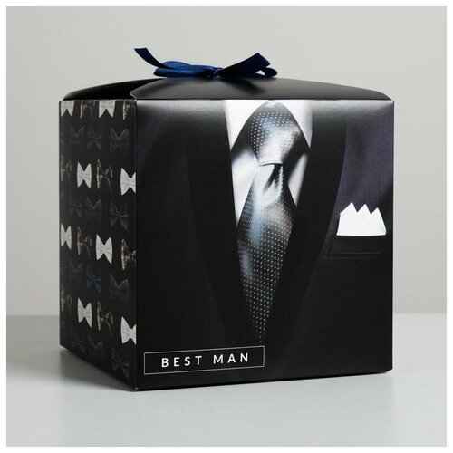 Коробка подарочная складная, упаковка, "Джентельмену", 18 x 18 x 18 см