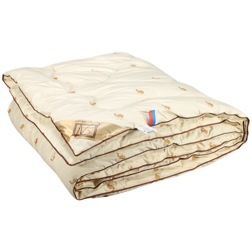 Одеяло AlViTek Сахара классическое, теплое, 200 x 220 см, светло-коричневый с верблюдами