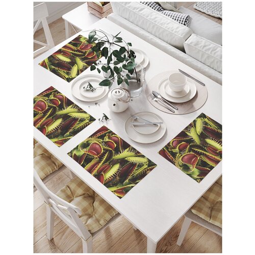Комплект салфеток JoyArty "Хищные растения" для сервировки стола (32х46 см, 4 шт.)