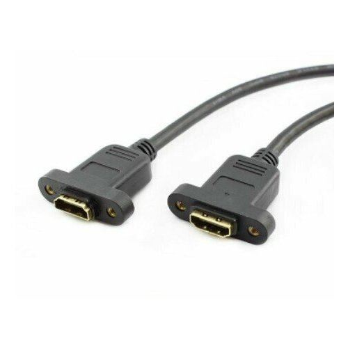 С 2я креплениями кабель-удлинитель HDMI f-f 0.3 метра, шнур мама-мама (0,3m HDMI female-female)