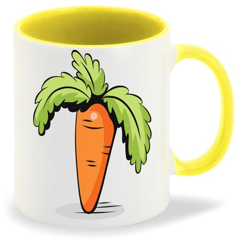 Кружка желтая CoolPodarok Морковь