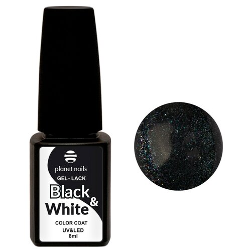 Planet nails Гель-лак Black&White, 8 мл, 444