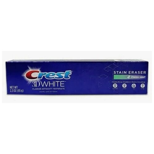 Зубная паста Crest 3D White Stain Eraser Fresh Mint Отбеливающая, 65 гр