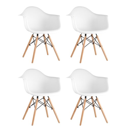 Комплект стульев STOOL GROUP DAW, массив дерева, 4 шт., цвет: белый