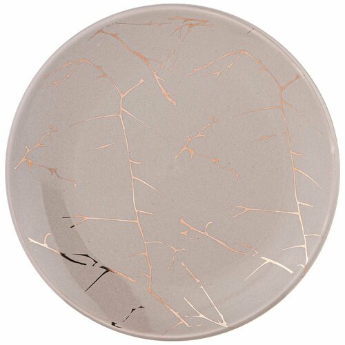 Тарелка Закусочная Коллекция Золотой Мрамор диаметр 20 см 19,5*19,5*2,2см