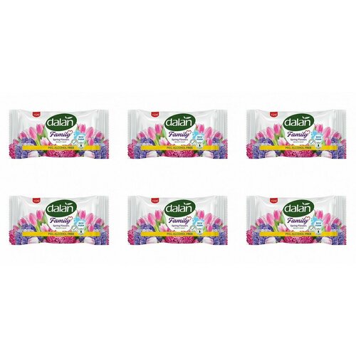 Dalan Туалетное мыло Family Spring Flowers Весенние цветы, 100г, 6 шт в уп