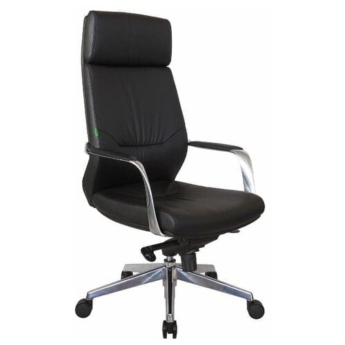 Компьютерное кресло Riva A1815 для руководителя, обивка: натуральная кожа, цвет: черный