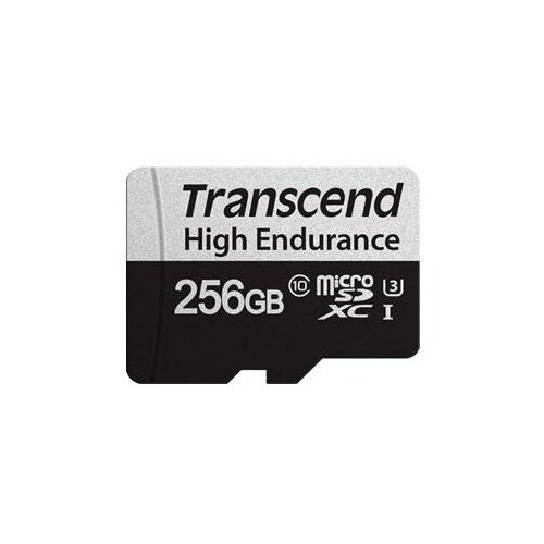 Карта памяти microSDXC Transcend 350V (высокой надёжности), 256 Гб, UHS-I Class 10 U1, с адаптером