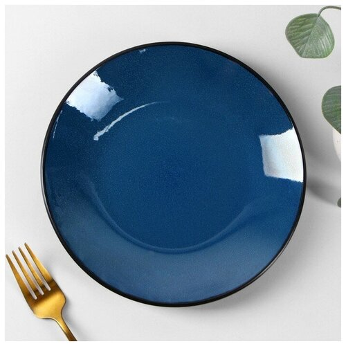 Доляна Тарелка десертная Доляна «Глянец», d=20 см, цвет синий