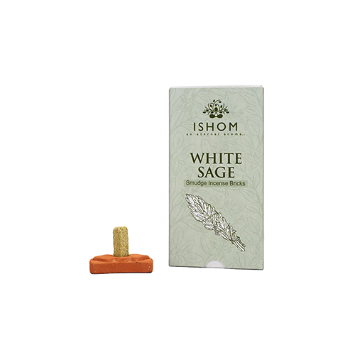 ISHOM Smudge Incense Bricks WHITE SAGE, Aromatika (ишом Ароматические брикеты белый шалфей, для очищения дома и удаления негативной энергии, Ароматика), 1 уп.