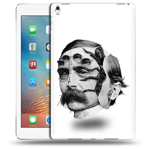 Чехол задняя-панель-накладка-бампер MyPads страшное лицо мужчины для iPad Pro 12.9 2015 (A1584/A1652)/iPad Pro 12.9 2017 (A1671/A1670) противоударный