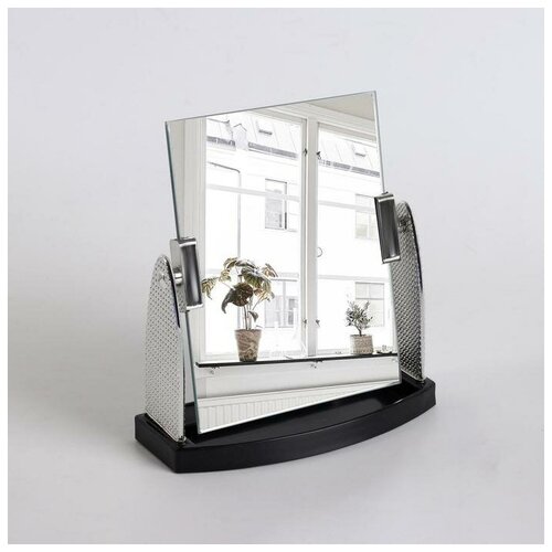 Зеркало настольное, зеркальная поверхность 11.5 x 14.5 см, цвет серебристый