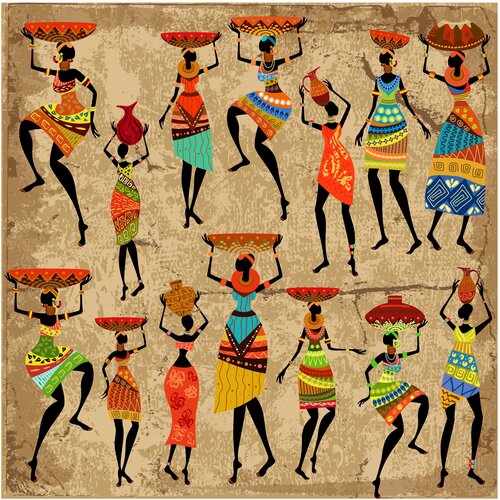 Постер на холсте Африканский танец 50см. x 50см.