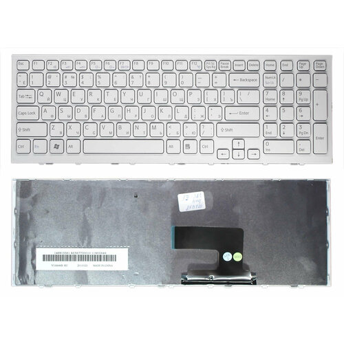Клавиатура для ноутбука Sony Vaio VPCEE белая с рамкой