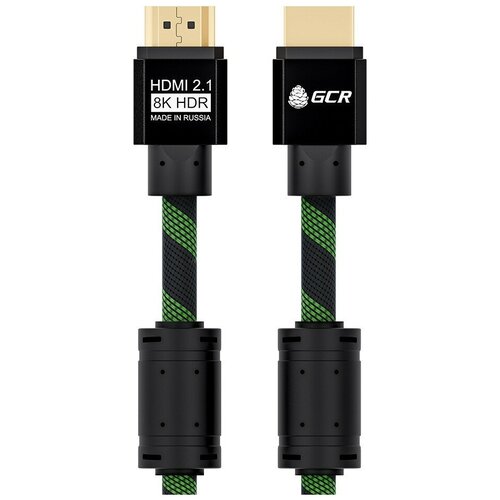 Кабель GCR HDMI - HDMI (GCR-HM2101), 1 м, 1 шт., черный/зеленый