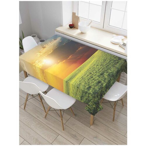 Скатерть прямоугольная JoyArty на кухонный стол "Облачный закат" из оксфорда, 180x145 см
