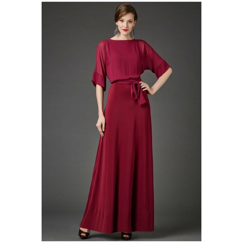 Платье Арт-Деко, размер 48, бордовый