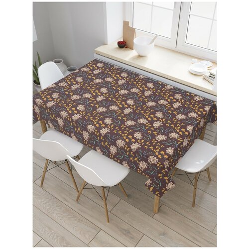 Скатерть прямоугольная JoyArty на кухонный стол "Луговые цветы" из оксфорда, 120x145 см