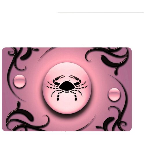 Коврик для мыши 420*290*3 CoolPodarok Знаки Зодиака Рак Розовый фон