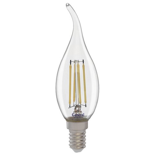 Лампа светодиодная GENERAL ECO FILAMENT Свеча на ветру 10 Вт E14 2700K 770 Лм (GLDEN-CWS-10-230-E14-2700)