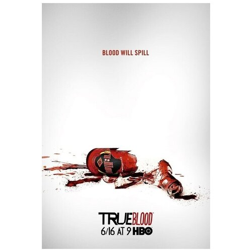 Плакат, постер на бумаге Настоящая кровь (True Blood), Майкл Леманн, Скотт Уинант, Даниэль Минахан. Размер 30 х 42 см