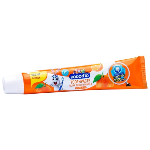 Зубная паста KODOMO Апельсин 0.5 +, 40 мл, 40 г, оранжевый