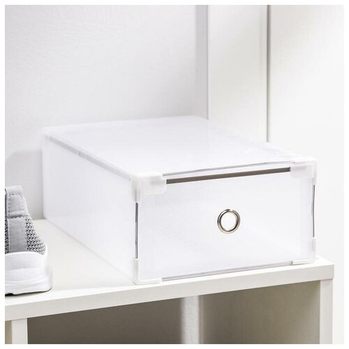 --- Короб для хранения выдвижной "Моно", 31×20×11 см, цвет белый