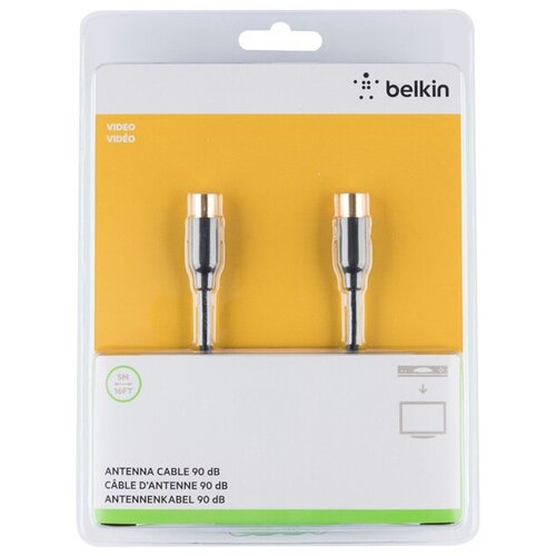 Belkin Кабель телевизионный TV коакс. папа/мама 5м (F3Y057bt5M)