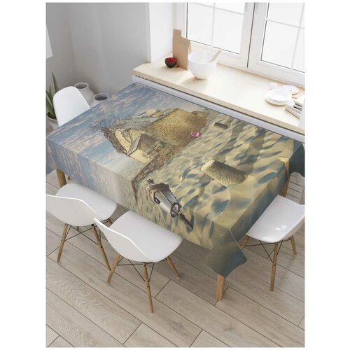Скатерть прямоугольная JoyArty на кухонный стол "Заброшенная хижина в пустыне" из оксфорда, 120x145 см