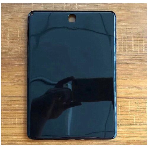 Чехол панель-накладка MyPads для Samsung Galaxy Tab A 9.7 SM-T555/T550 ультра-тонкая полимерная из мягкого качественного силикона черная