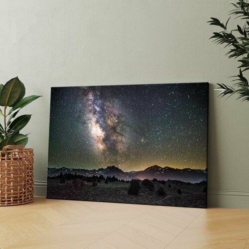 Картина на холсте (Звёздное небо) 40x60 см. Интерьерная, на стену.