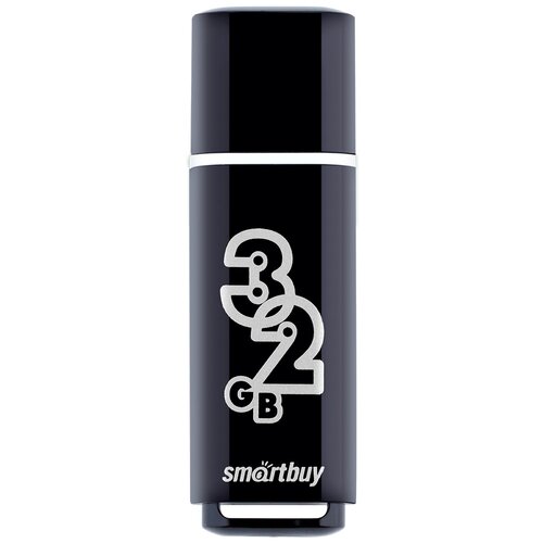 Флешка SmartBuy Glossy USB 2.0 32 ГБ, 1 шт., смолистый черный