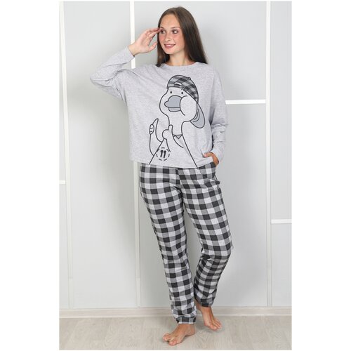 Пижама , размер 48, серый