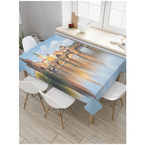Скатерть прямоугольная JoyArty на кухонный стол "Душа города" из оксфорда, 180x145 см