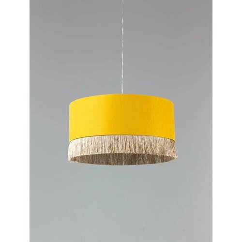 Абажур бархатный с бахромой для потолочного светильника от ABA Design Studio, 45 см, желтый