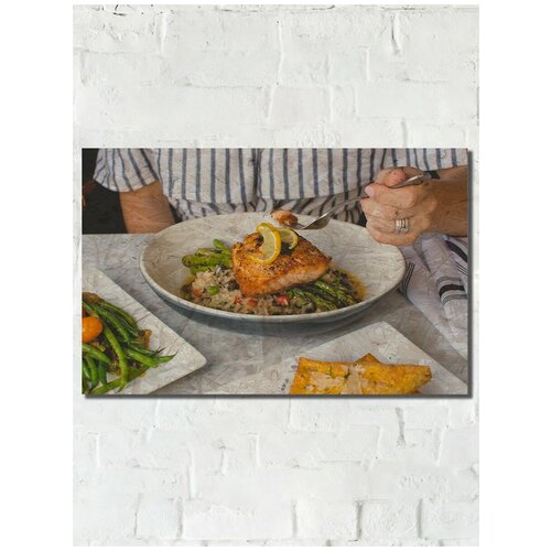 Картина интерьерная на рельефной доске Разное Еда (клубника, авокадо, блины, food, bar, drinks) - 4015