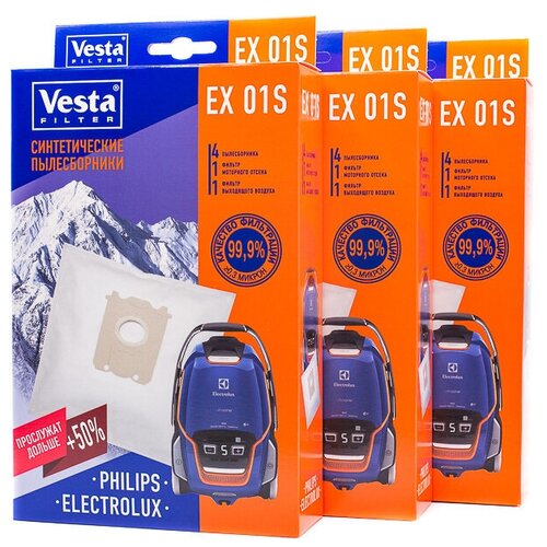 Vesta filter EX 01 S XXl-Pack комплект пылесборников, 12 шт + 6 фильтров