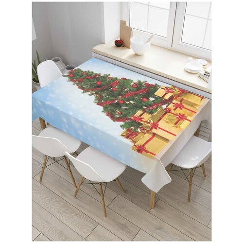 Скатерть прямоугольная JoyArty на кухонный стол "Подарки в ожидании" из оксфорда, 120x145 см