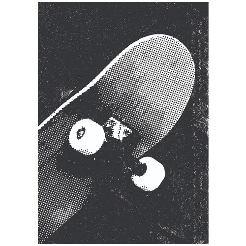 Интерьерный постер на стену в подарок "Skateboard" размера 40х50 см 400*500 мм в черной раме для декора комнаты, офиса или дома