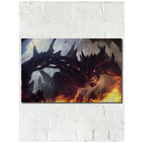 Картина интерьерная на рельефной доске микс драконы фэнтези - 5062