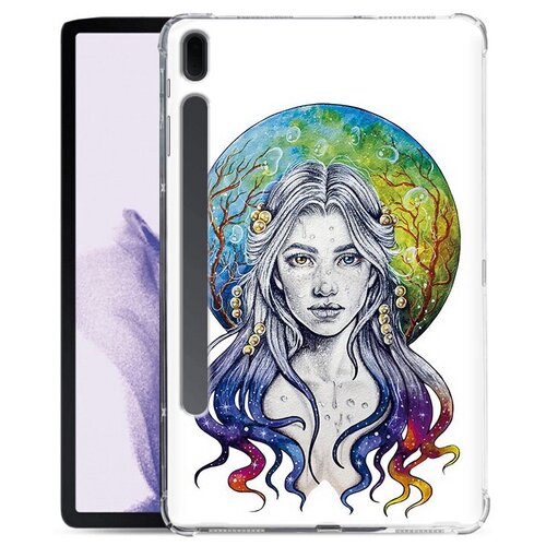 Чехол задняя-панель-накладка-бампер MyPads девушка с красивыми волосами для Samsung Galaxy Tab S7 FE 12.4 SM-T735N (2021) противоударный