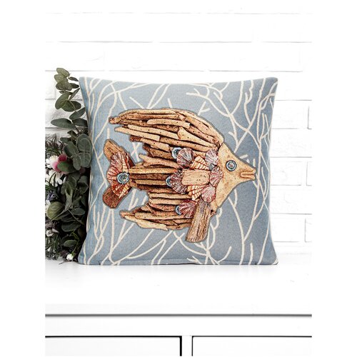 Наволочка декоративная Le Gobelin Тропические рыбки Коричневая рыбка 45х45 см