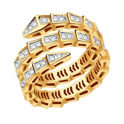 Кольцо Diamant online, золото, 585 проба, фианит, размер 20, бесцветный
